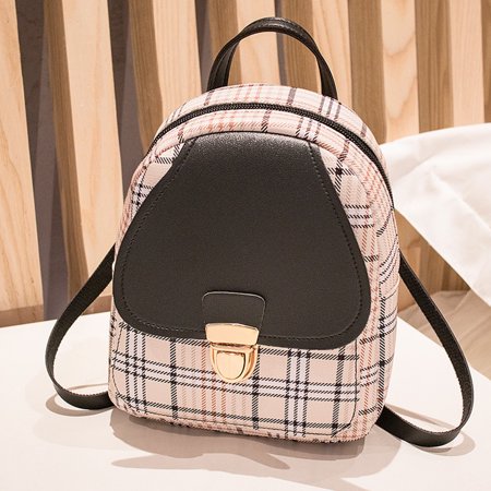 Mini Backpack Bag For Teenage Plaid Shoulder Bag Girls Backpack ...