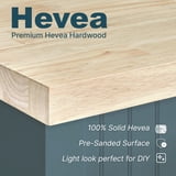 Ariel Hevea Unfinished Butcher Block Countertop 48"L x 25"W x 1.5"Th ...