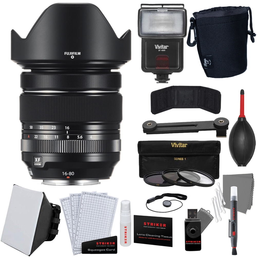 FUJIFILM XF 16-80mm f/4 R OIS WR Lens Bundle with Photo Starter Kit (11 ...