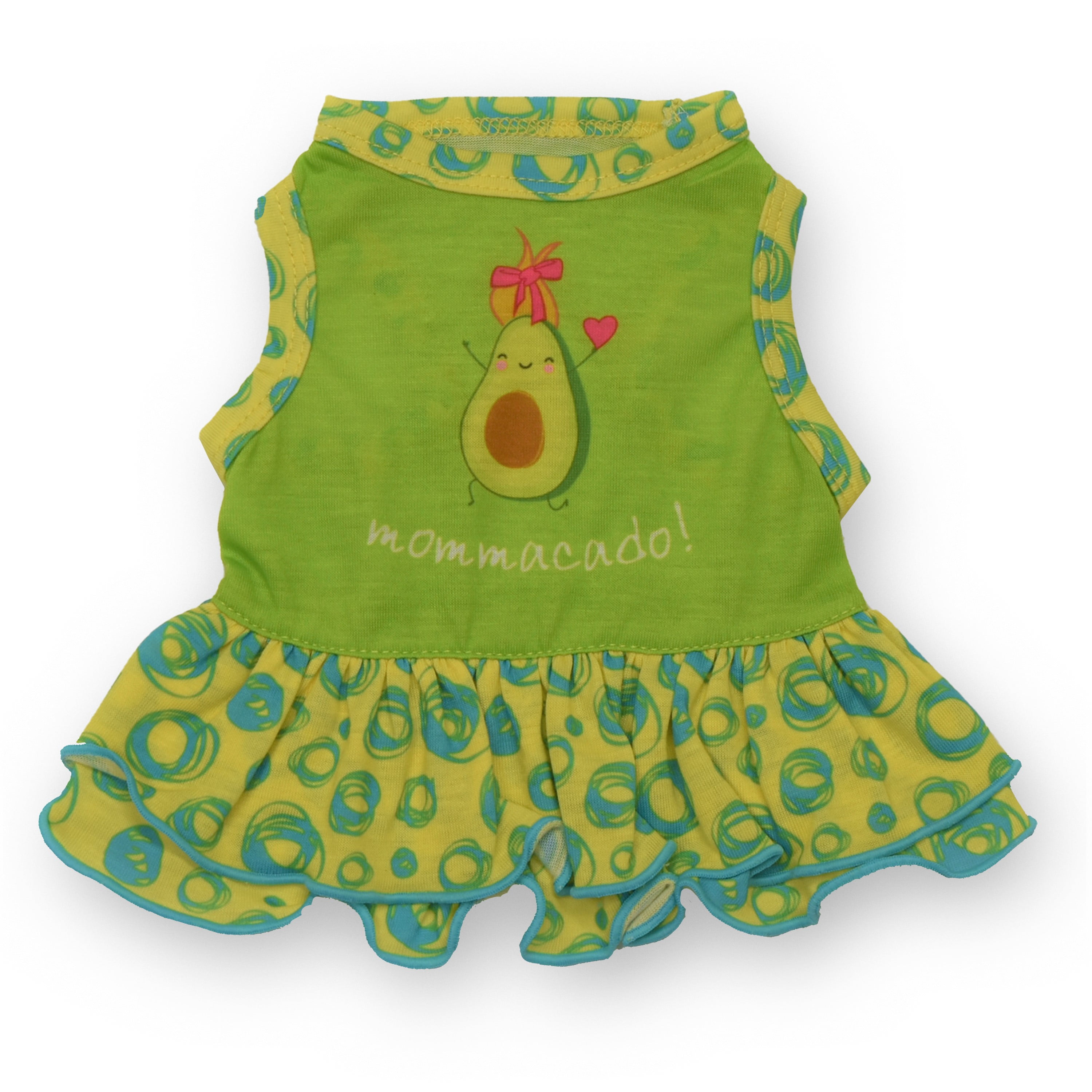 Vibrant Life Polyester Mommacado! Swirls Dog Dress, Green, XXS ...