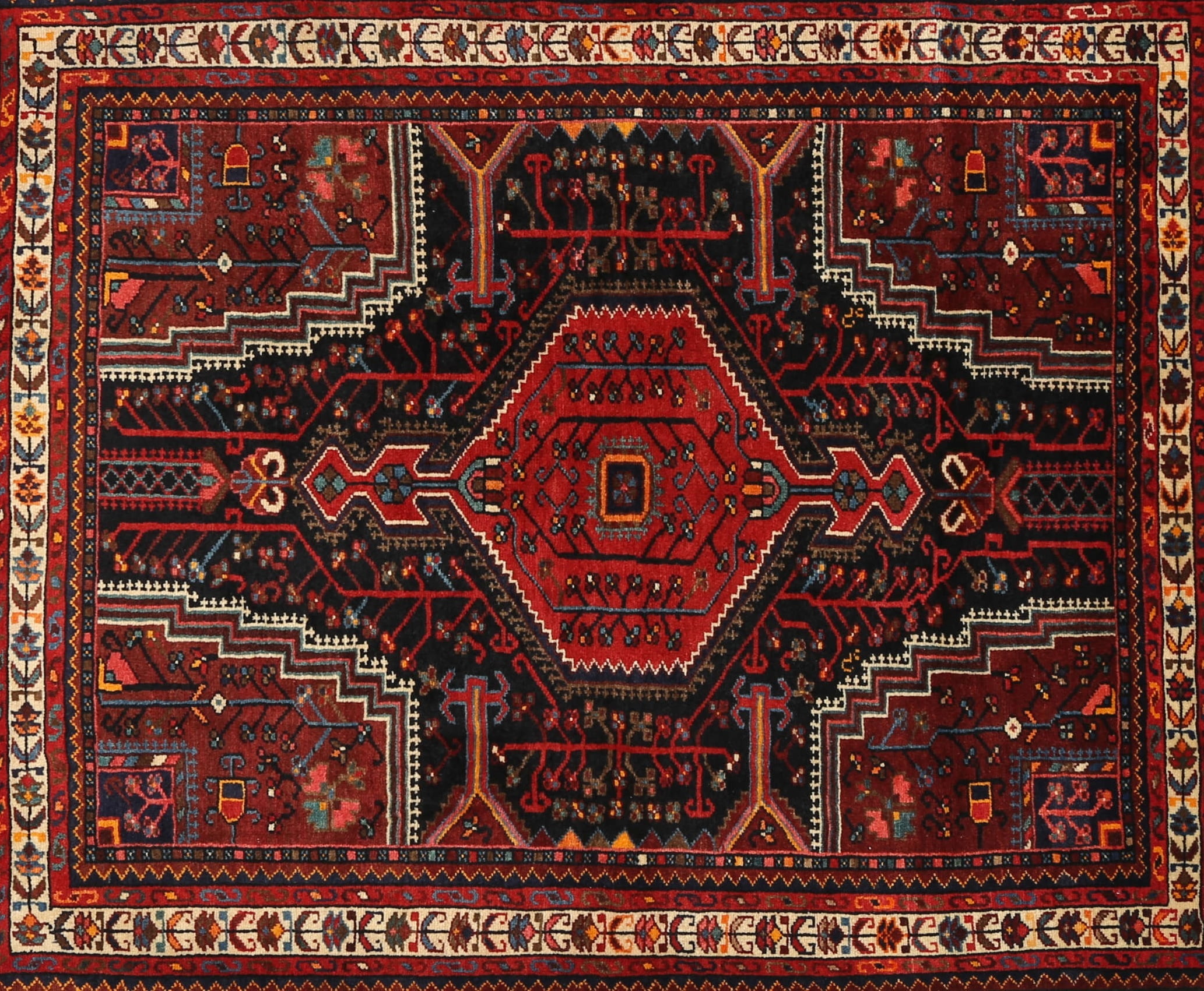 Ahgly Company Indoor Rectangle Traditional Reddish Brown Persian Area ...