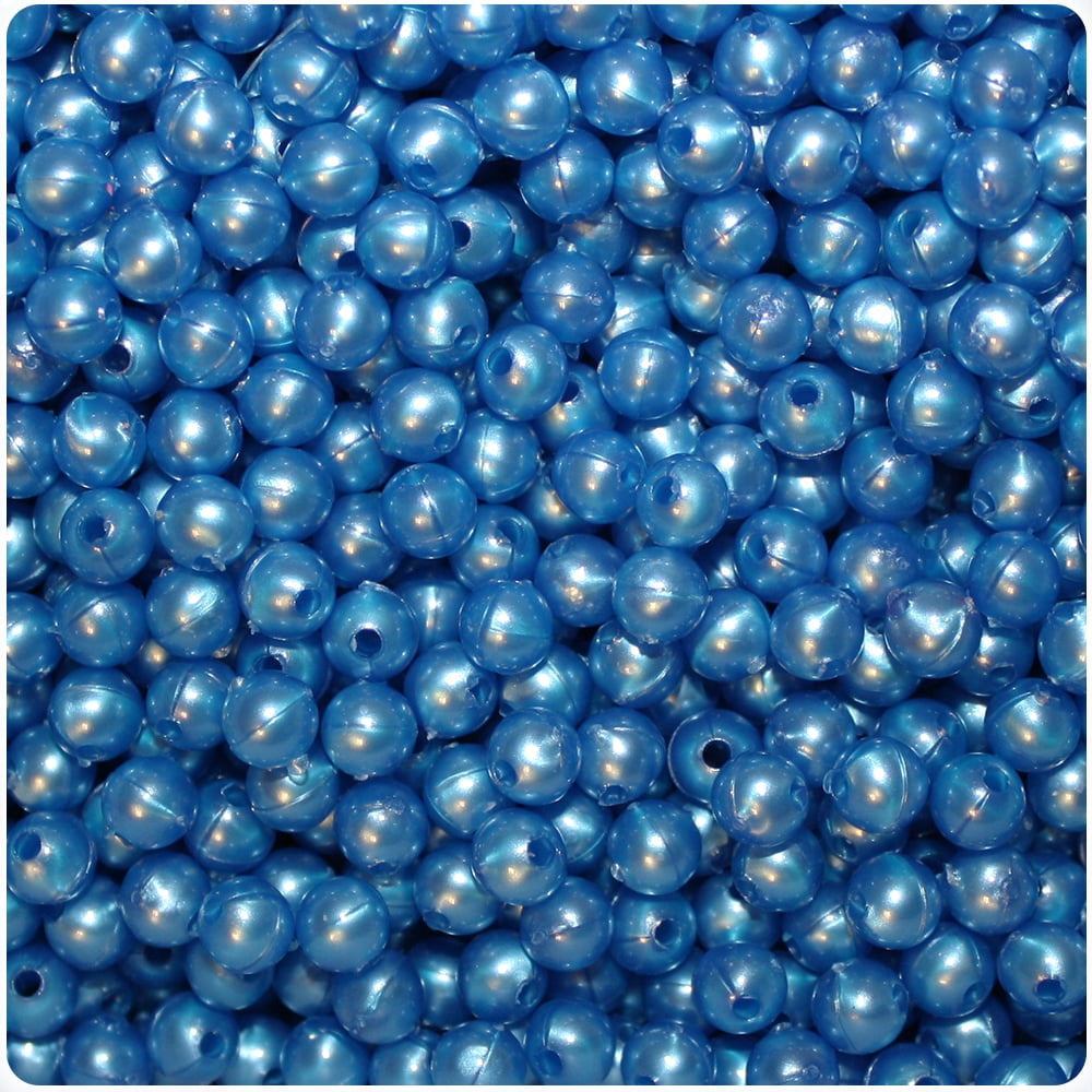 BeadTin Dark Blue Pearl 6mm Round Craft Beads (500pcs) - Walmart.com
