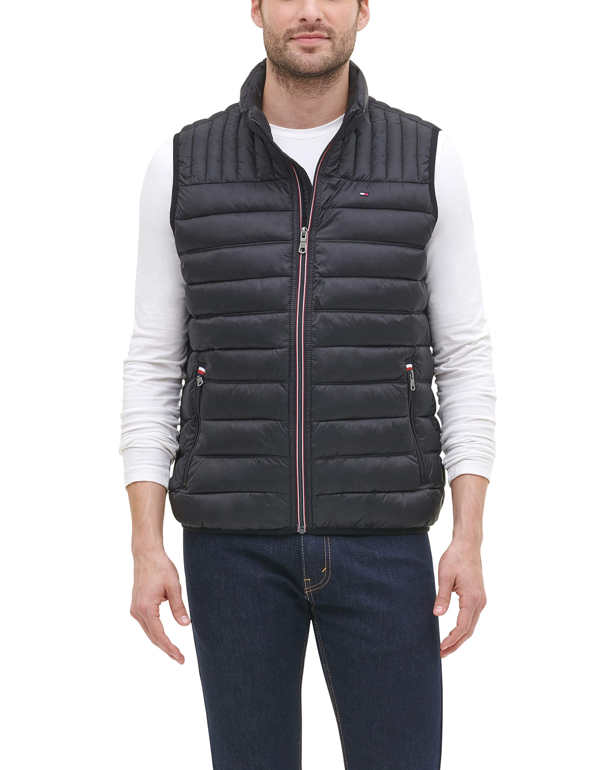 Chaleco acolchado Tommy Hilfiger Ultra Loft para hombre, color negro ...