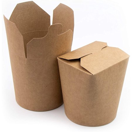 SICED 5 boxes of 480ml brown cartons-take-away food containers ...