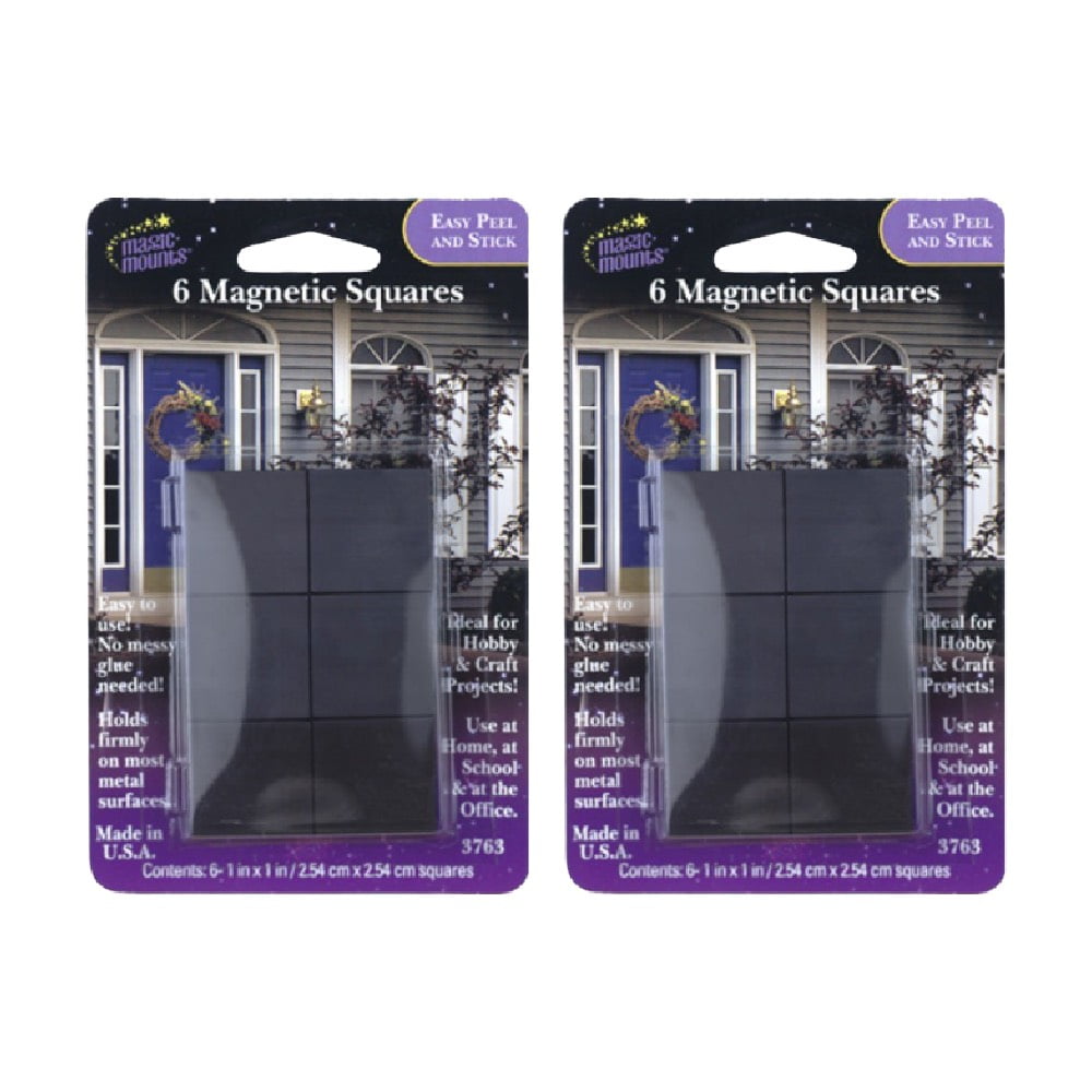 Magic Mounts Magnetic Squares Adhesive 1 inch 6 Magnets per pack Black ...