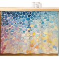 Blue Abstract Small Cabinet Curtains 11"W x 13"L, Orange Yellow ...