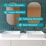 MEDUNJESS 21'' Stone Resin Bathroom Vessel Sink Rectangular Modern Above Counter Bathroom Sink ...