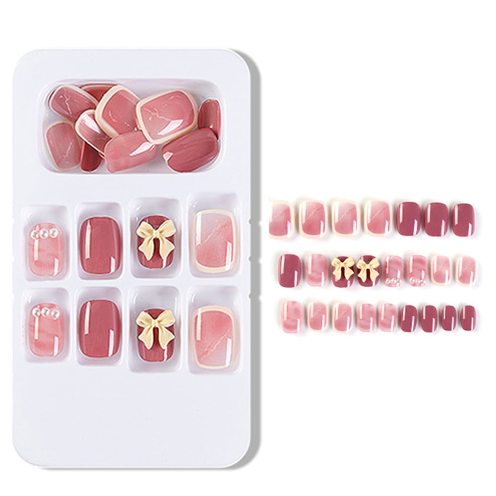 3 boxes Color Press-On Manicure, Gel Nail Kit, Polish-Free Solid Color ...