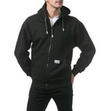 Pro Club Heavyweight Fleece Hoodie, Full Zip, Relaxed Fit, Black ...