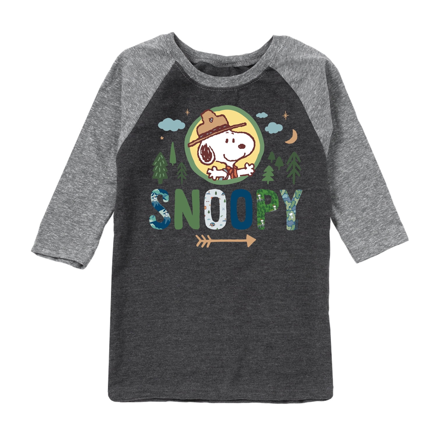 Peanuts - Ranger Snoopy - Toddler And Youth Raglan Graphic T-Shirt ...