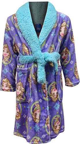 Disney Frozen Girls Elsa Snowflake Plush Robe Bathrobe Pajamas (4 ...
