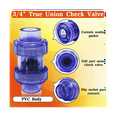 Check Valve 3/4 Inch True Union Check Valve Transparent Blue UPVC Check ...