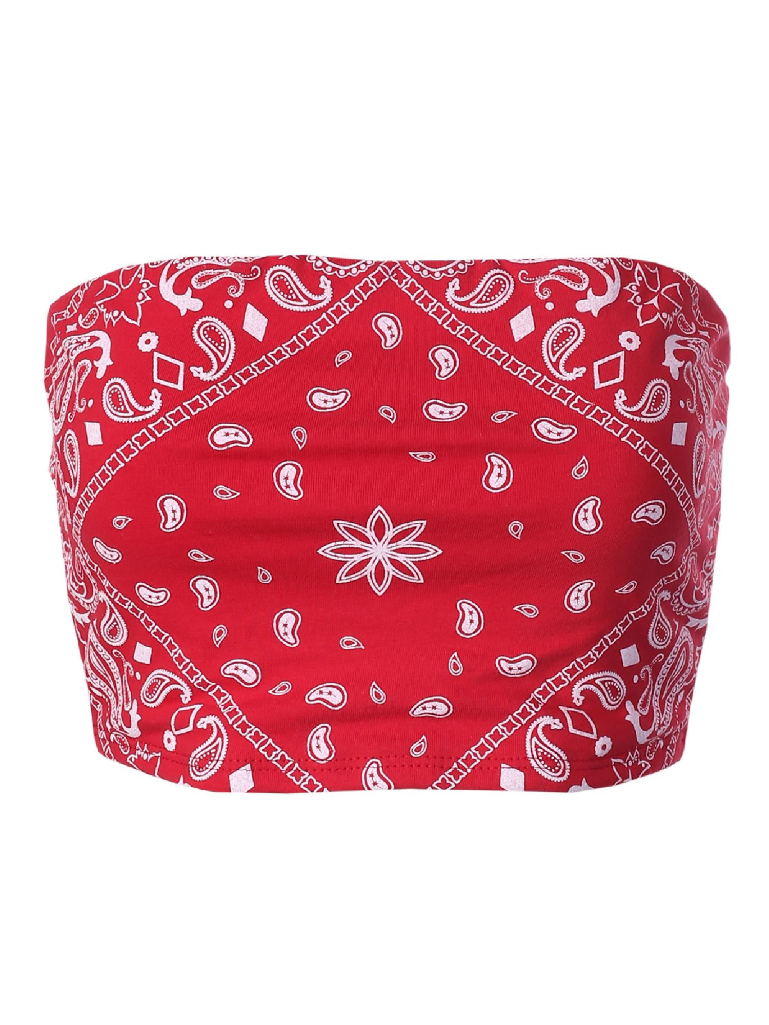 Made By Olivia Made By Olivia Womens Sexy Paisley Bandana Tube Top