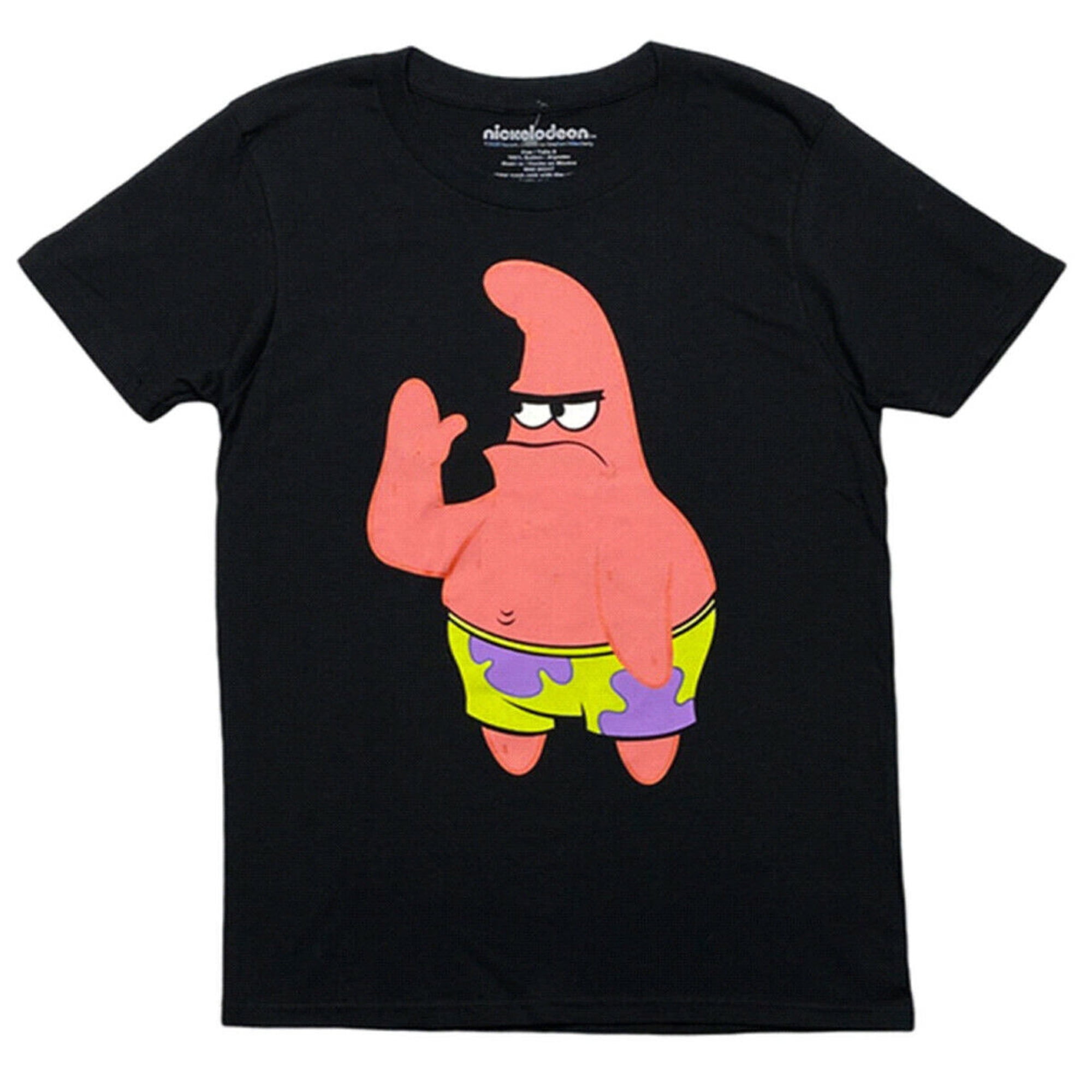 SpongeBob Squarepants Angry Patrick Men's Black T-Shirt (Large ...