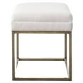 Pemberly Row 19.5" Fabric Bench in Beige/Brushed Gold Finish - Walmart.com