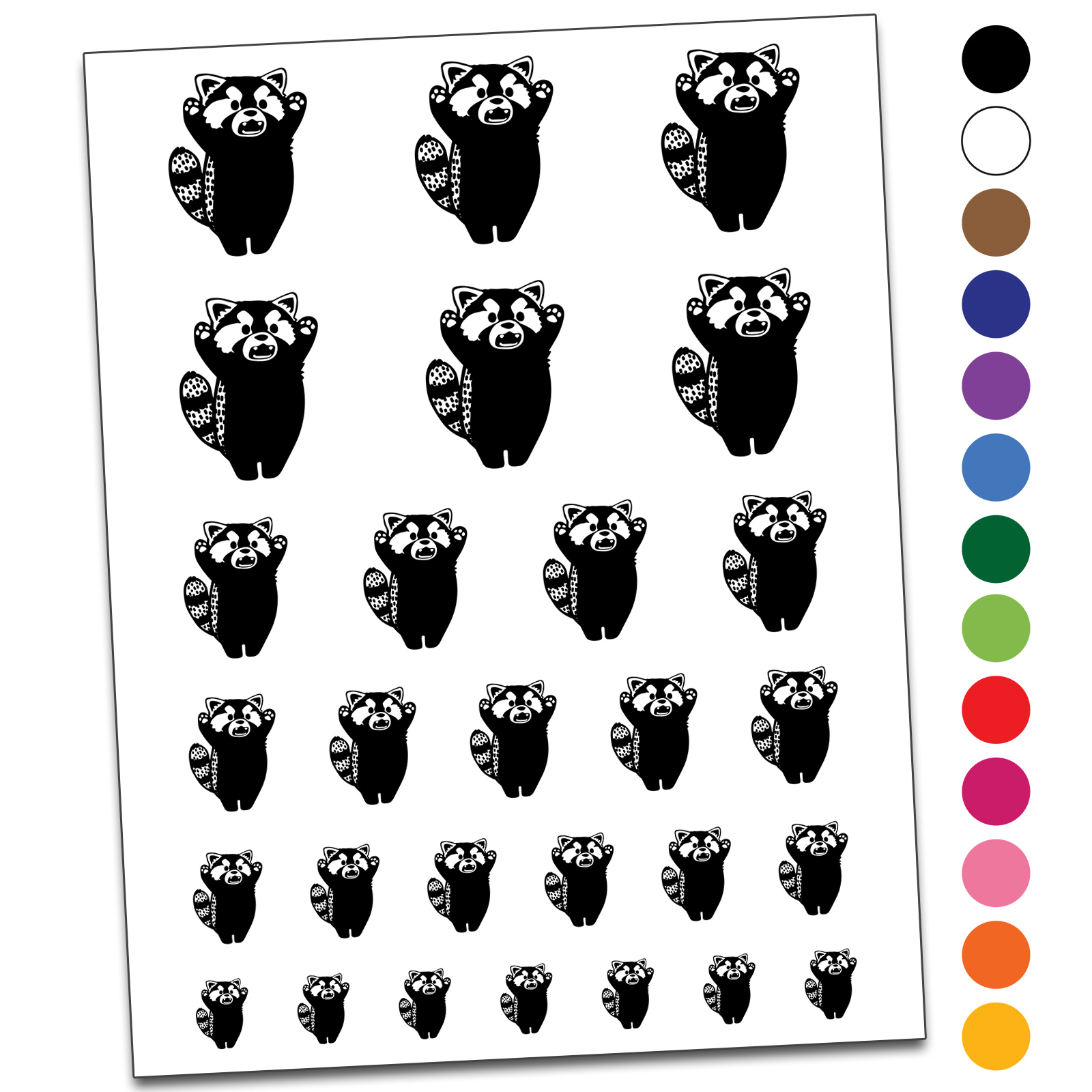 Surprised Red Panda Standing Water Resistant Temporary Tattoo Set Fake ...