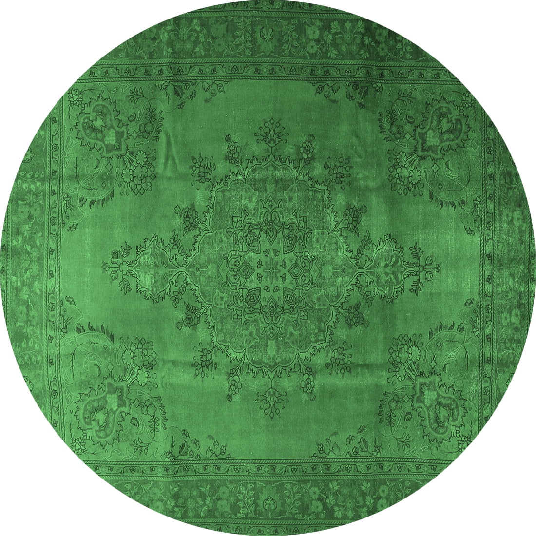 Ahgly Company Indoor Round Persian Emerald Green Traditional Area Rugs ...