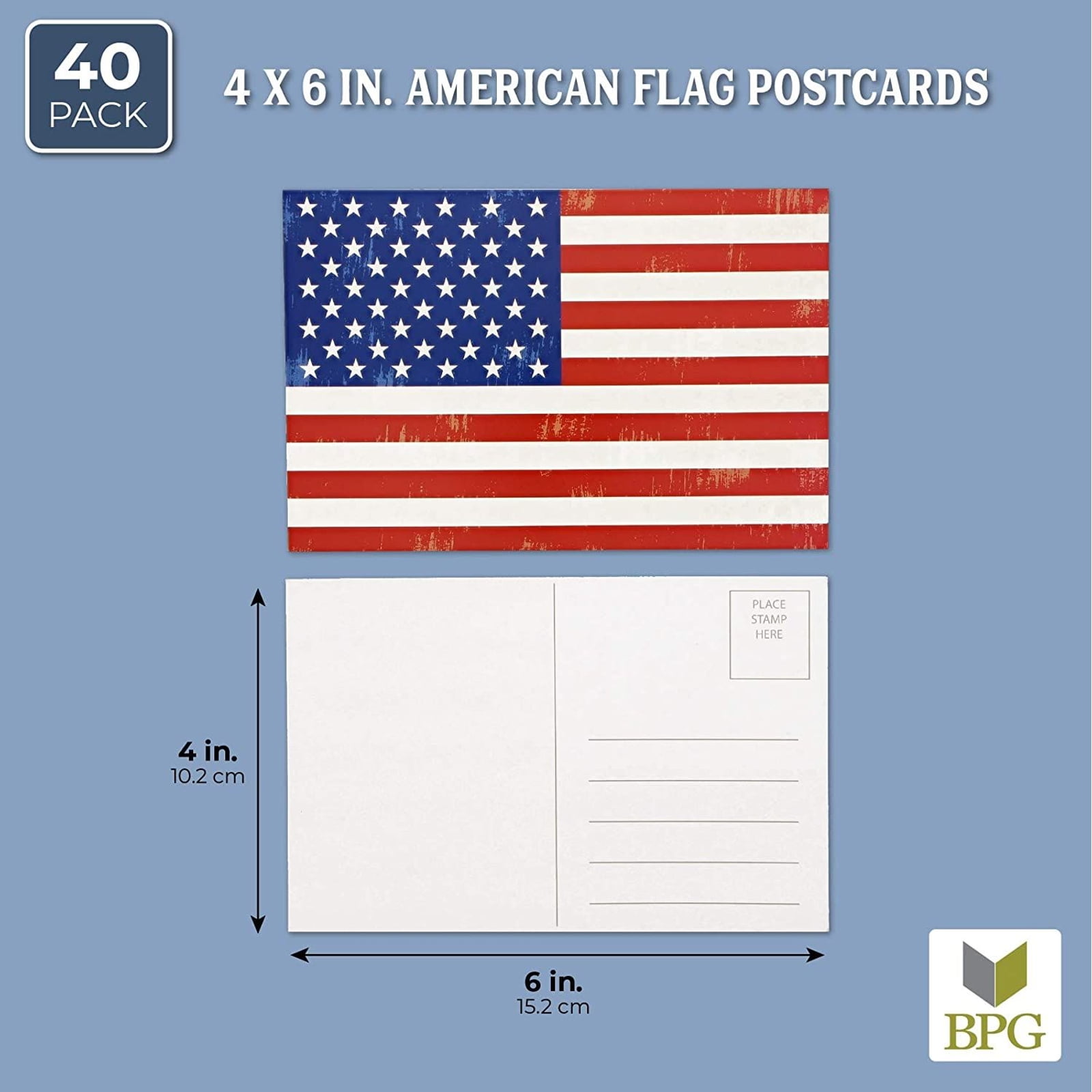 Paper, Party & Kids 24 Patriotic Flag Mini Postcards 4th of July ...