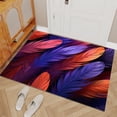 Abstract Feather Area Rugs, Colorful Texture Carpet, Washable Non Slip ...