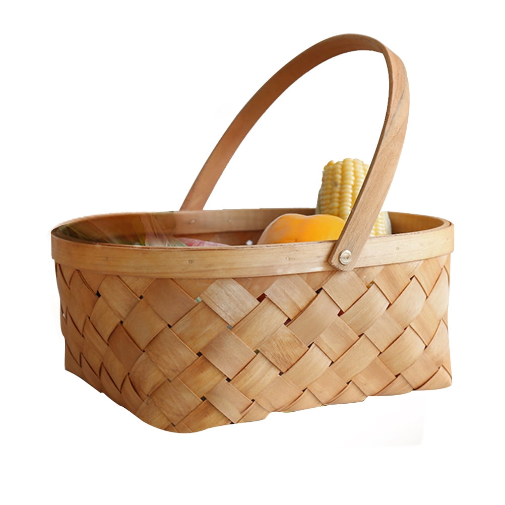 OUNONA Portable Handmade Rattan Storage Container Storage Basket ...