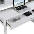 Pemberly Row Console/Sliding Desk with Drawer and Riser in White Wood ...