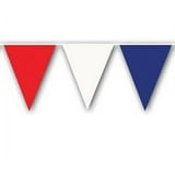 Beistle 17" x 120' Patriotic Outdoor Pennant Banner; Red/White/Blue ...