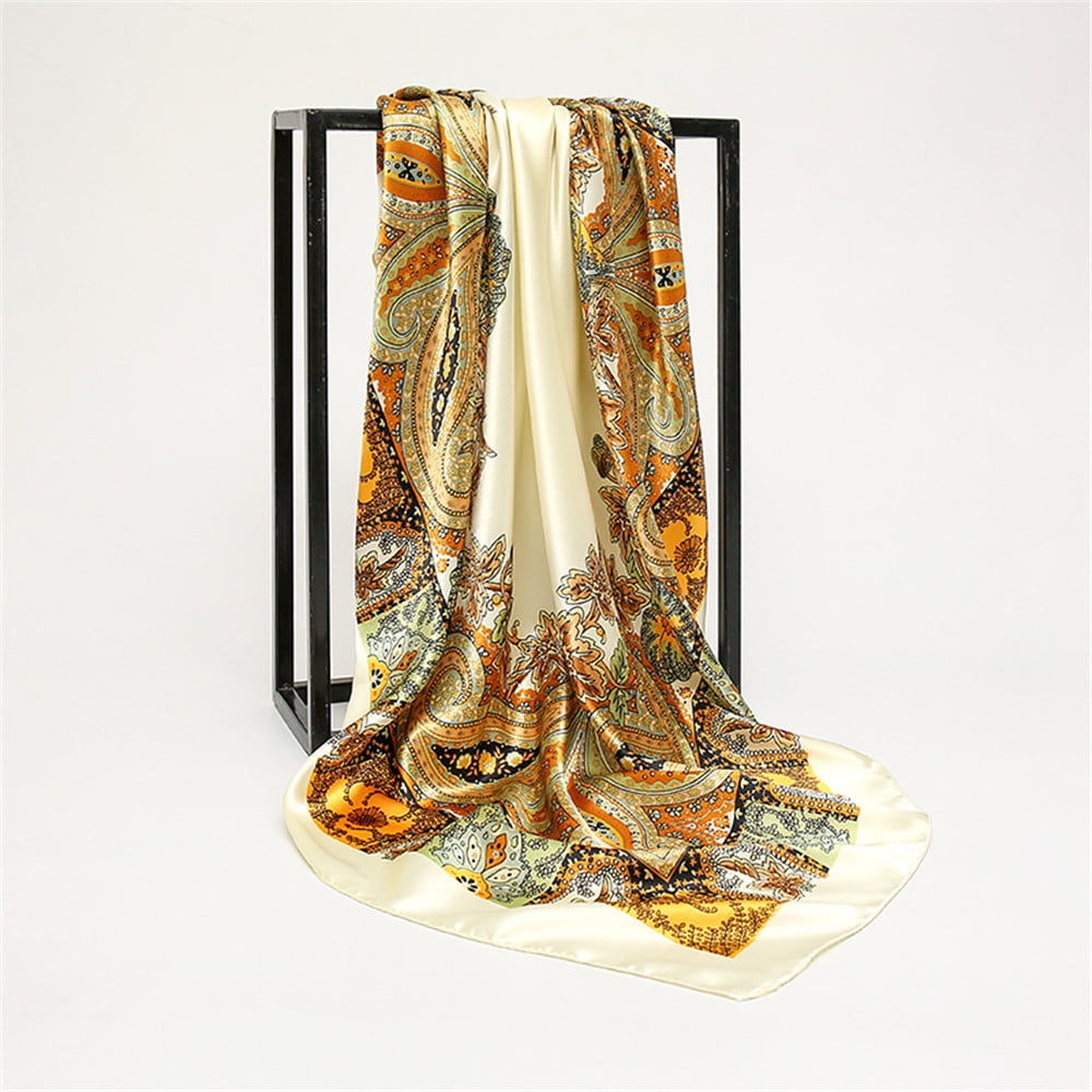 Wowkaka Silk Scarf Womens Elegant Large Head Scarves Soft Silk Feel ...