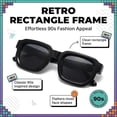 6 - Pack Vintage Rectangle Frame Sunglasses For Men & Women With Uv400 ...