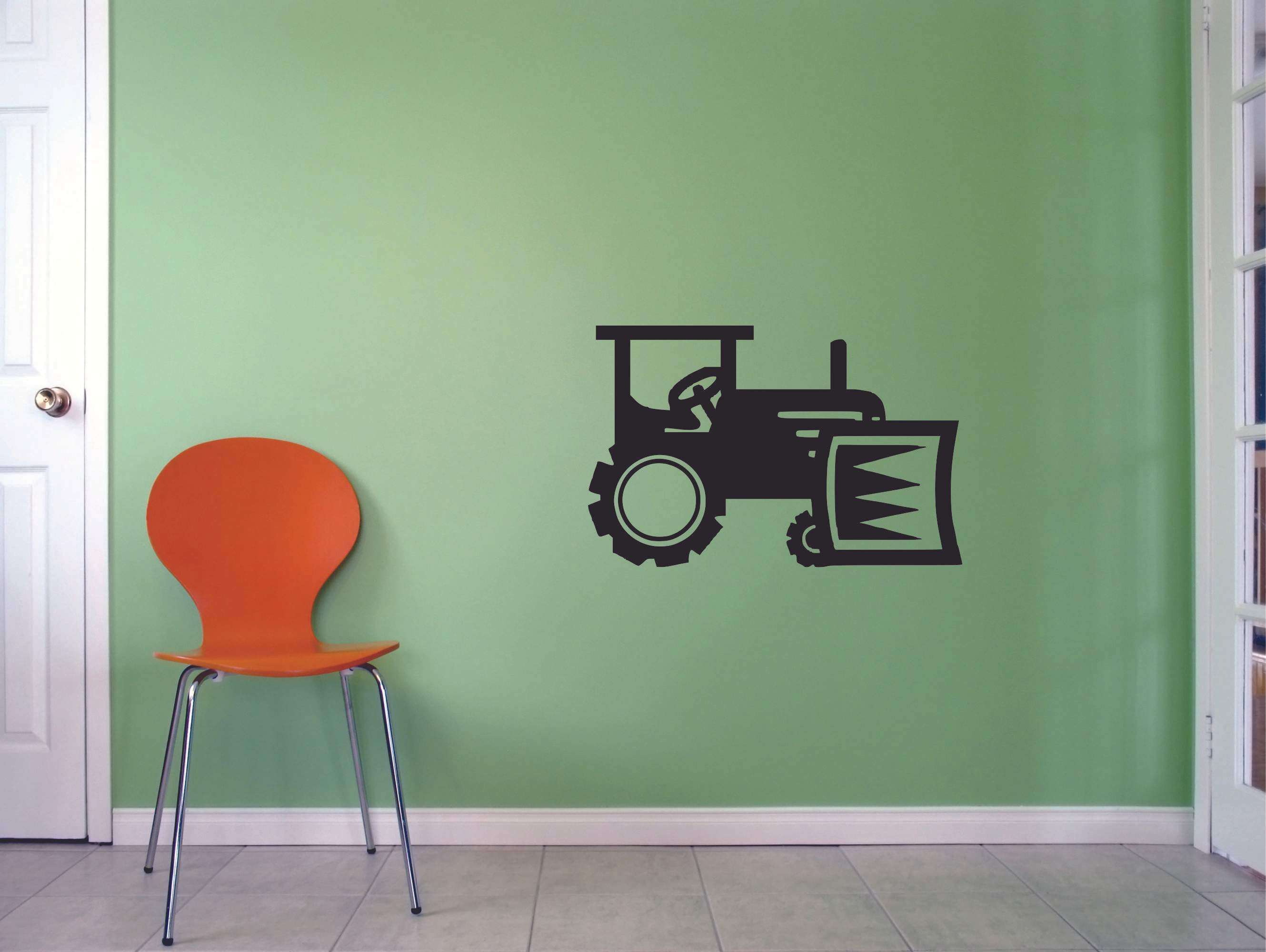 Cool Tractor Home Wall Decal | Colorful Vinyl Adhesive DIY Mural Art ...