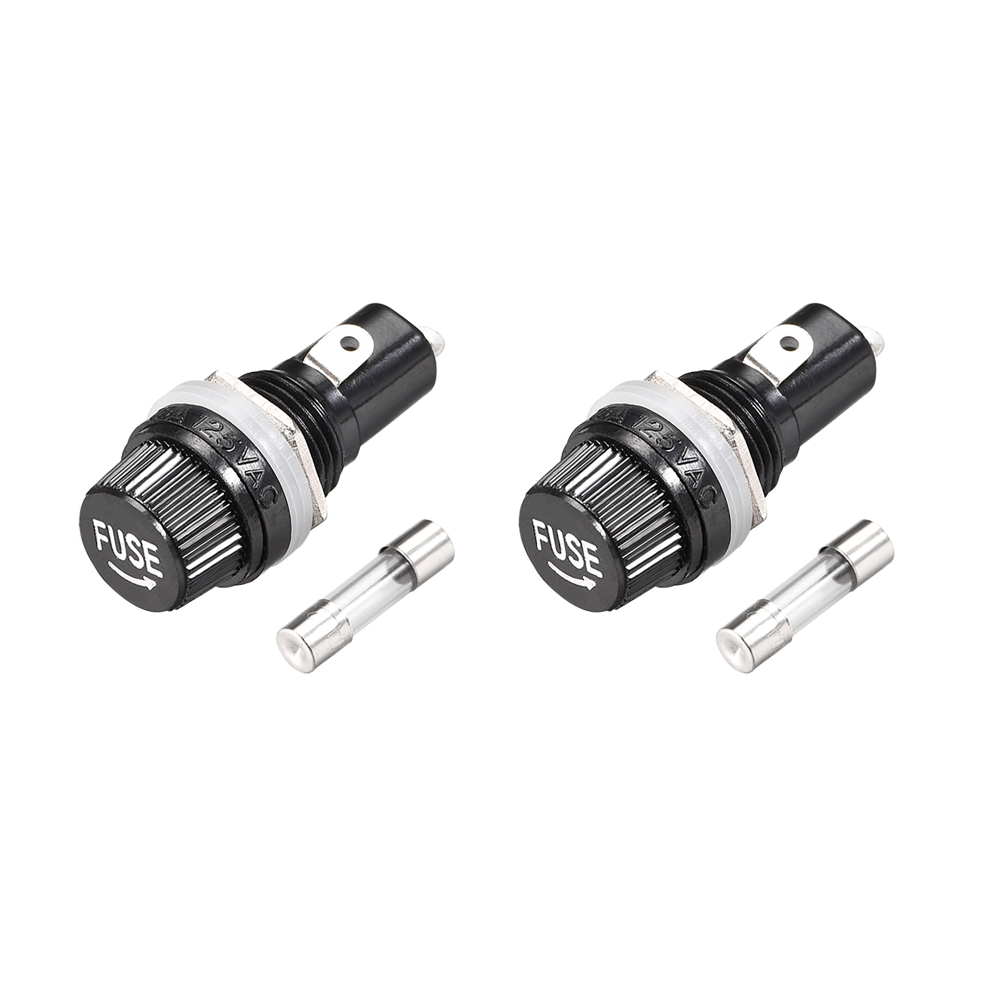 Screw Cap Panel Mounted Fuse Holder Ac 125v15a 250v10a With 5mm X 20mm Glass Fuse 2set