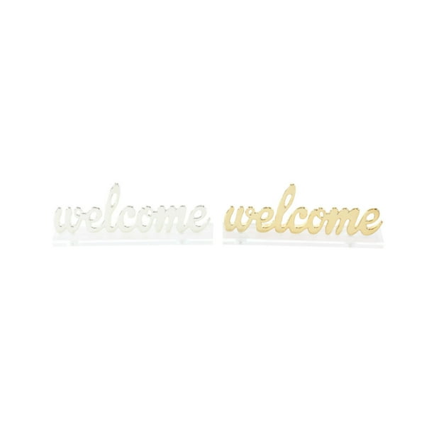 Beautiful Welcome Sign In Silver And Gold, 2 Assortment - Walmart.com