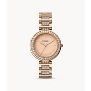 Fossil Women's Carlie Three-Hand, Rose Gold-Tone Stainless Steel Watch ...
