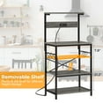 SUPERJARE Bakers Rack with Power Outlet, Kitchen Coffee Bar Table, Wood ...