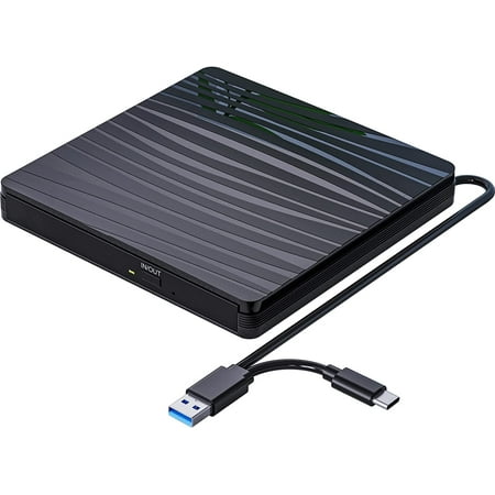 TOOAD External CD DVD Drive, External CD Burner with USB3.0 Type-C ...
