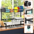 4 Baskets Over The Sink Dish Drying Rack, Extendable Large Capacity ...