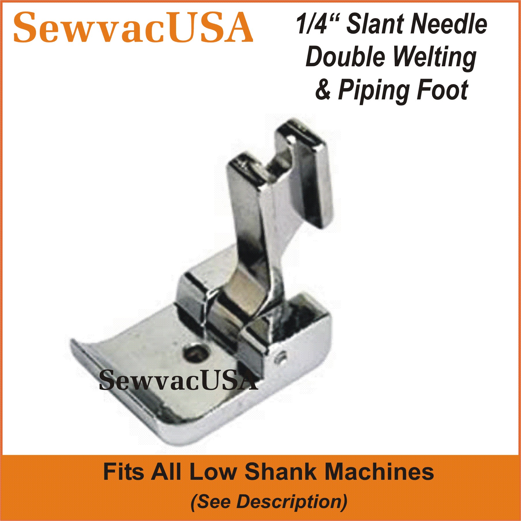 Singer Compatible Slant Needle 1/4 Inch Double Welting / Piping Foot ...