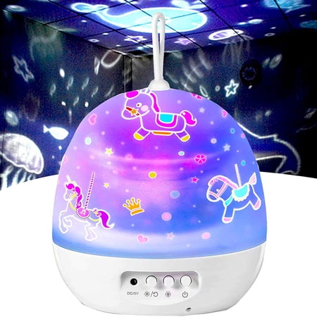 Night Light Projector Kids Room Night Light 360 Degree Rotating Star ...