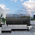 Metal Privacy Screen Wall Decoration Free Standing-6.3 ft. H X 4 ft. W ...