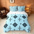 Manfei Tribal Geometric Diamond Queen Bedding, Vintage Cross Bedding ...