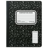 Top Flight Sewn Composition Book Black and White Marble Wide Rule 100 ...