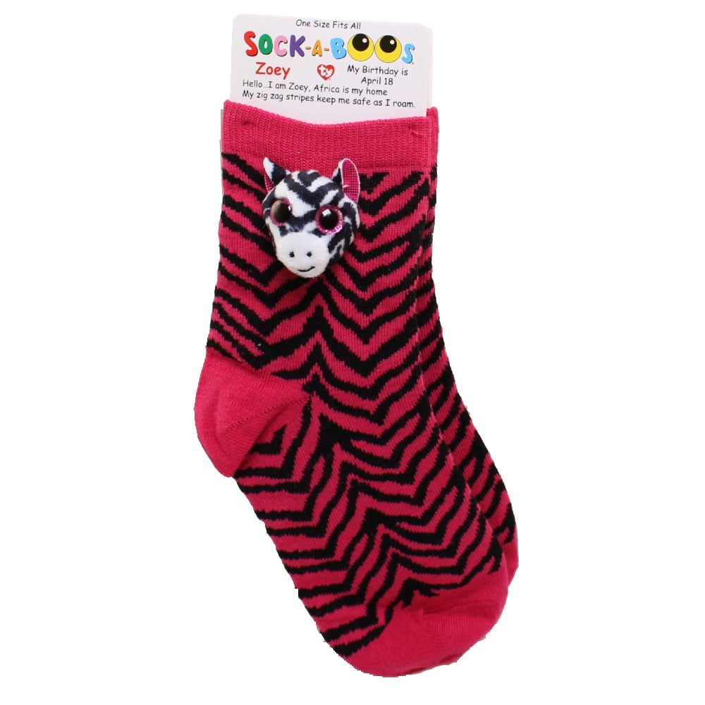 TY Fashion - Sock-A-Boos - ZOEY the Zebra (1 size fits all Socks ...
