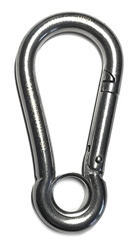 Stainless Steel 316 Spring Hook with Eyelet Carabiner 7/16" Marine ...