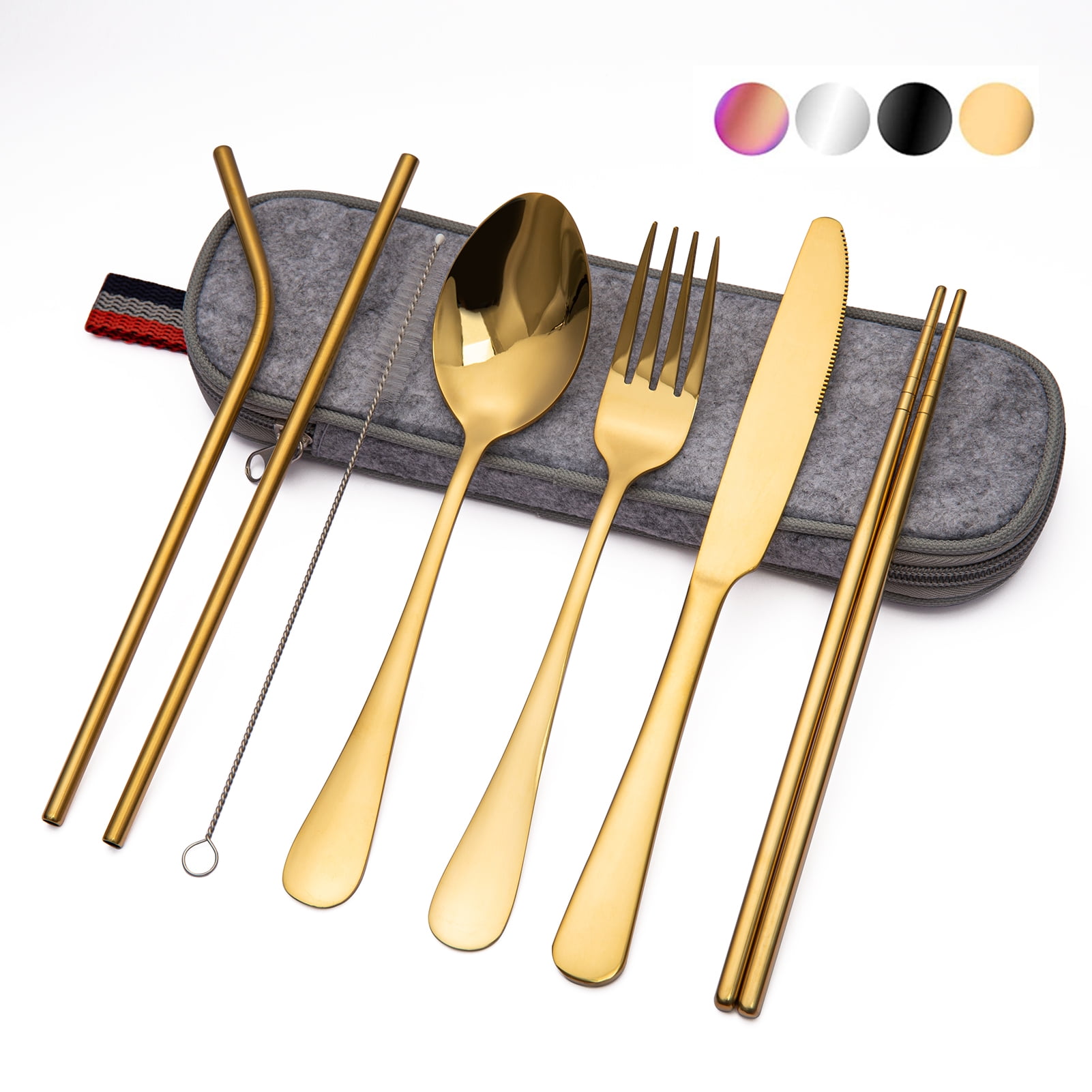Cibeat Travel Utensils, Reusable Utensils, Travel Camping Cutlery Set ...