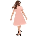 Ashirexll Girls Summer Dress Children Round Neck Solid Color Mesh Short ...