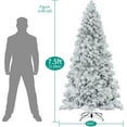 Naomi Home 7.5ft Snow Flocked Christmas Tree with Lights, Realistic ...