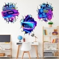 3 Pack Colorful 3D Game Controller Wall Decals, Self Adhesive Joystick ...