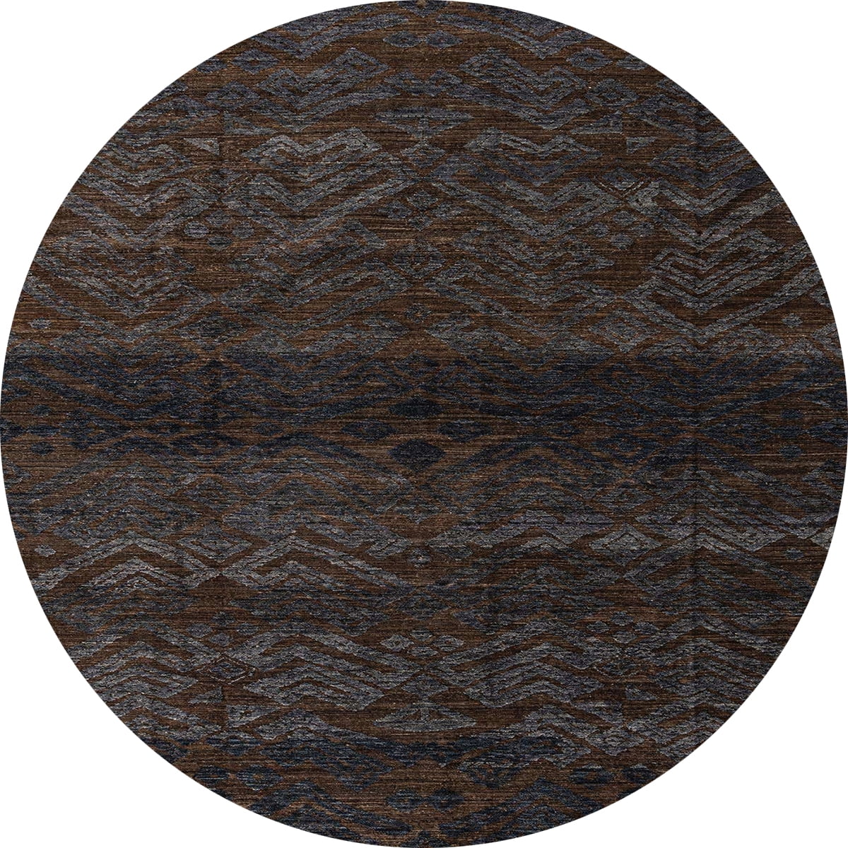 Ahgly Company Indoor Round Abstract Black Abstract Area Rugs, 4' Round ...