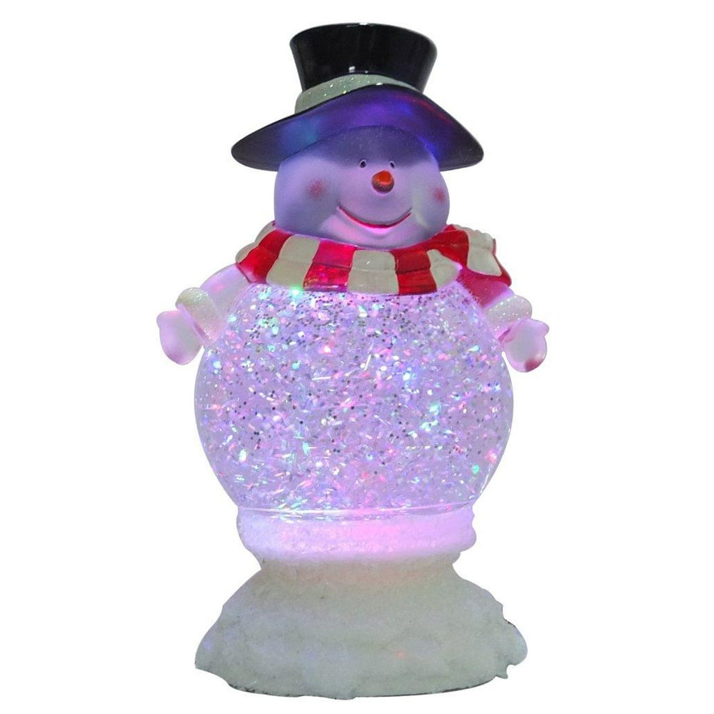 Lightahead® LED Glitter Snow Man Lamp Color Changing Night Light ...