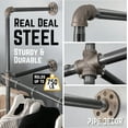 PIPE DECOR 115" Black Steel Wall- and Floor-Mounted Modular Pipe ...