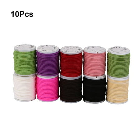 BJYX DIY Mixed Colored Woven Elastic/Wax Ropes 10/12 Rolls Copper Ropes ...